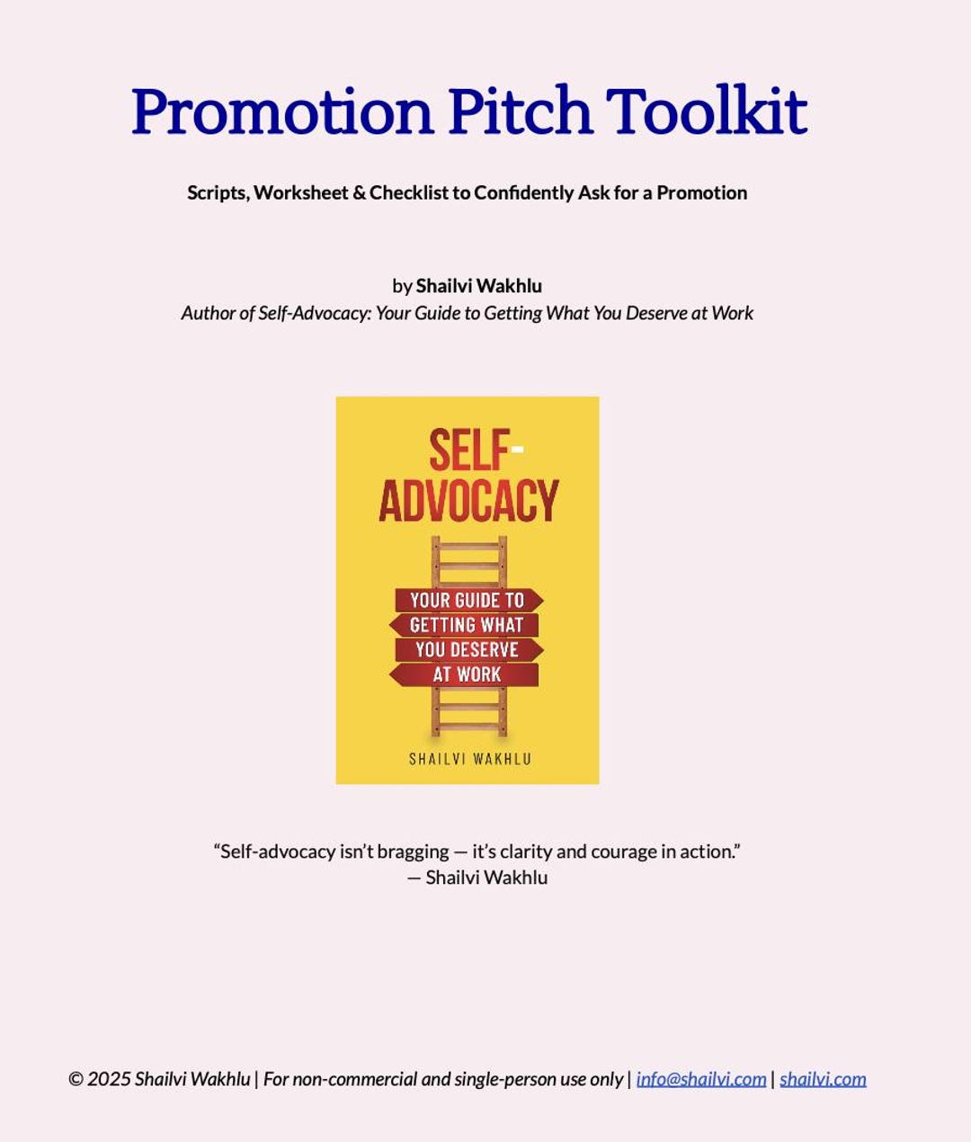 Promotion Pitch Toolkit | Career Growth Worksheet & Script | Self ...