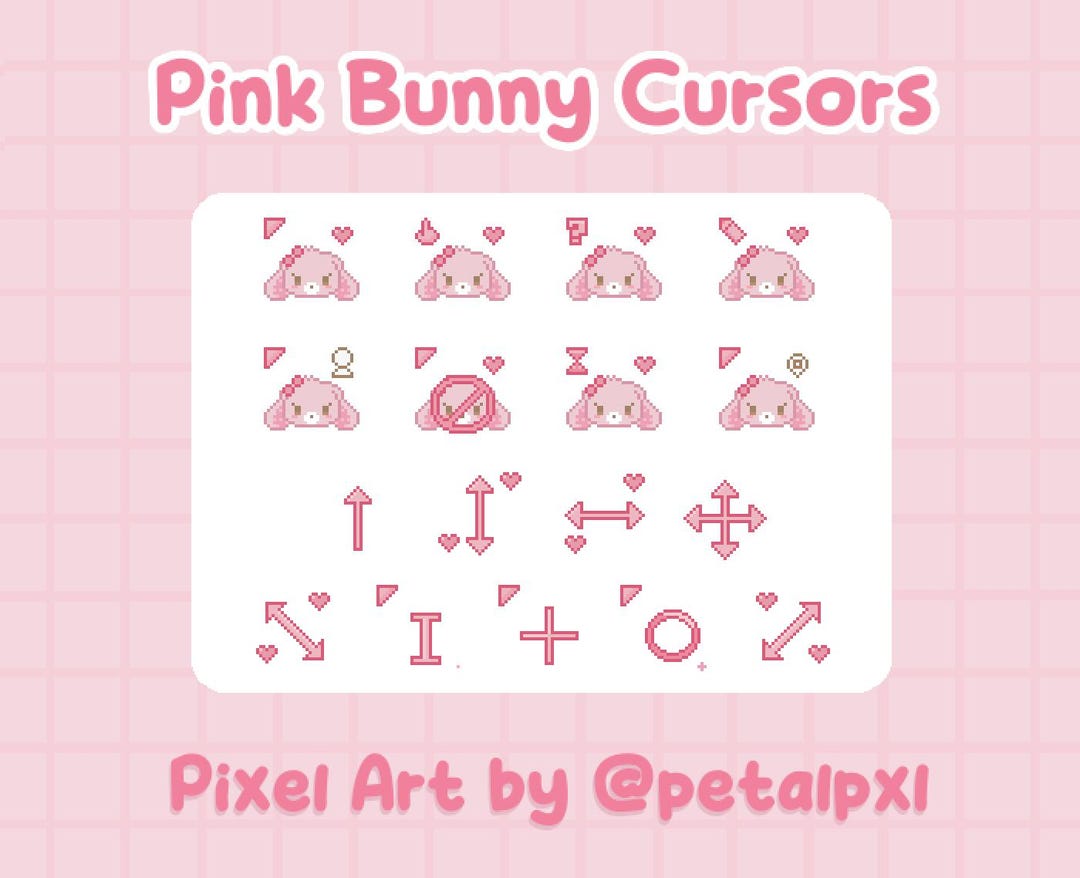 Animated Bunny Cursors for PC - Windows Only - Pastel Pink Cursor Pack ...