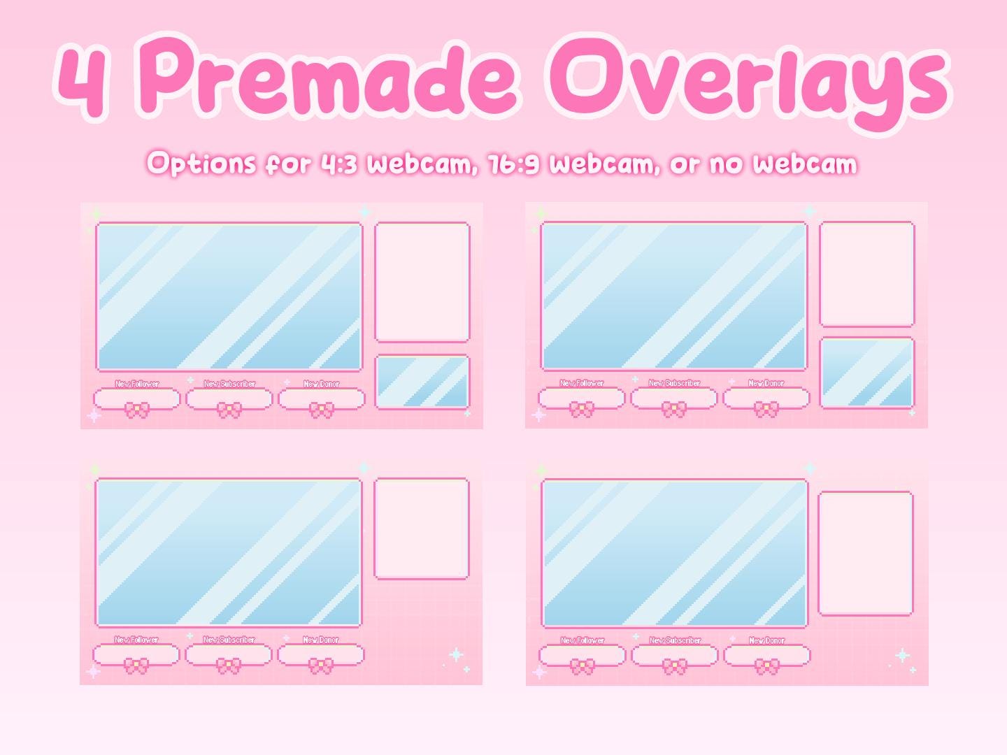 Magical Girl Stream Overlay Pack for Twitch - Cute Pixel Art Stream ...