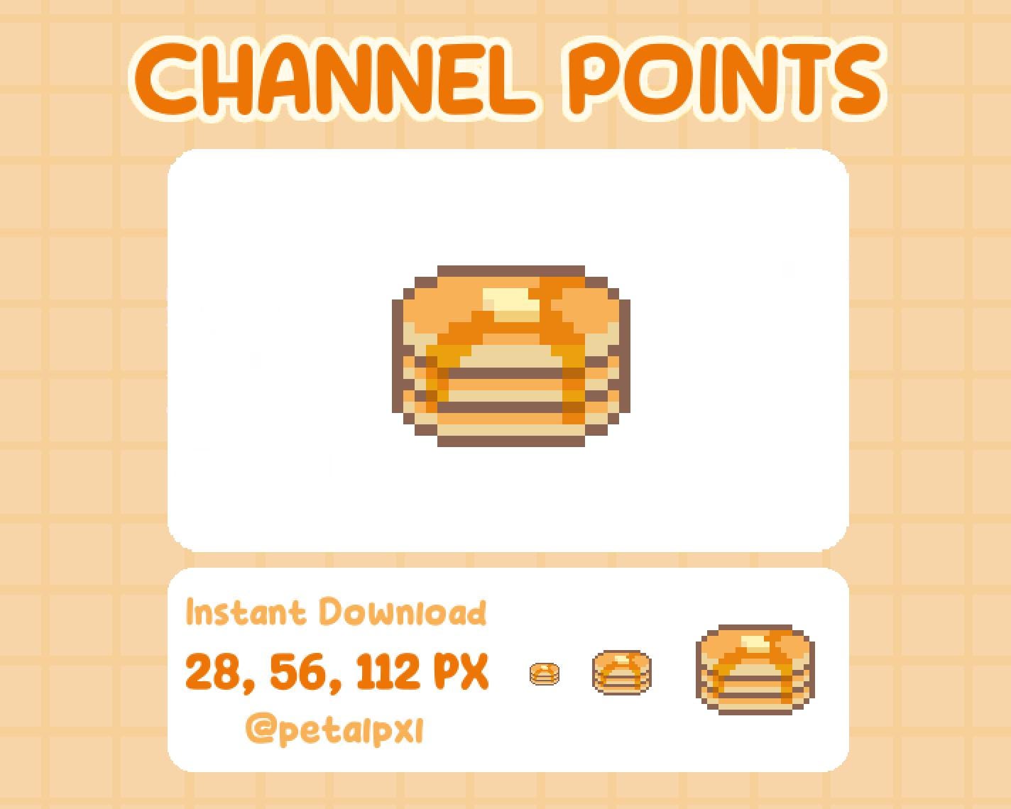 Pancake Channel Points Icon for Twitch - Cute Pixel Art Channel Points ...