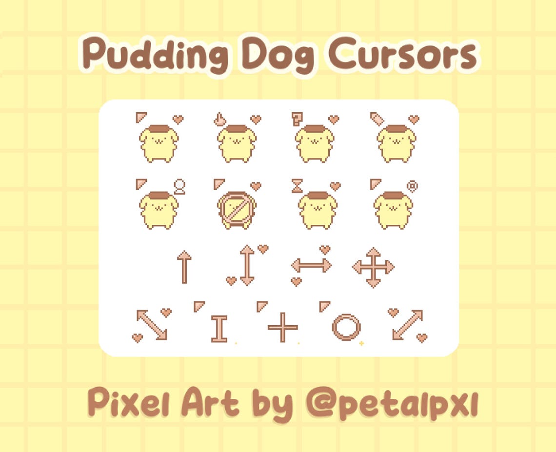 17 Pudding Dog Cursors for PC - Windows Only - Cute Animated Cursors ...