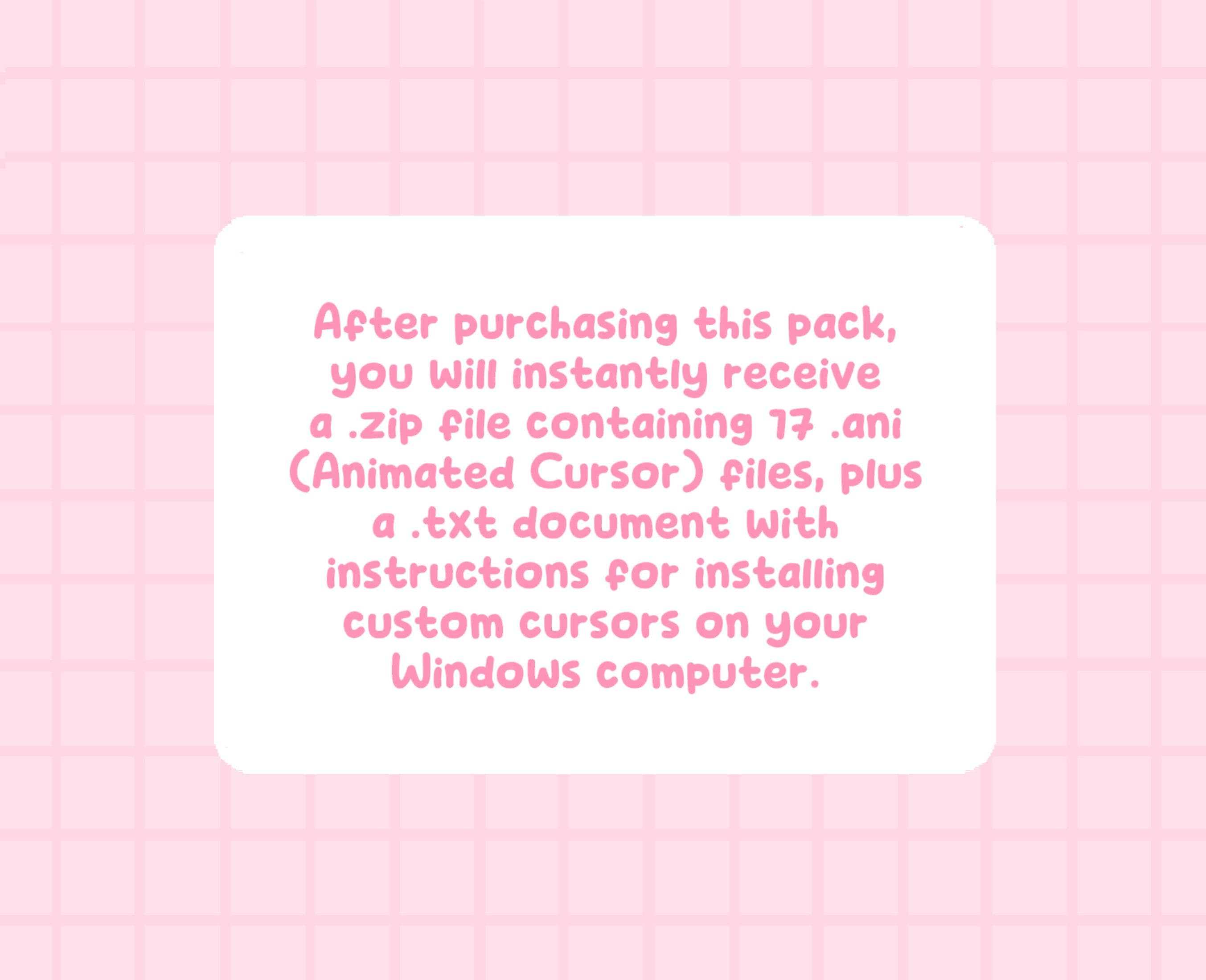 Animated Bunny Cursors for PC - Windows Only - Pastel Pink Cursor Pack ...