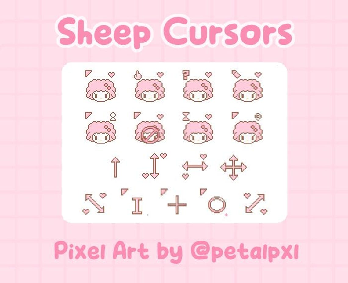 17 Animated Sheep Cursors for PC (windows Only) - Cute Pastel Pink ...