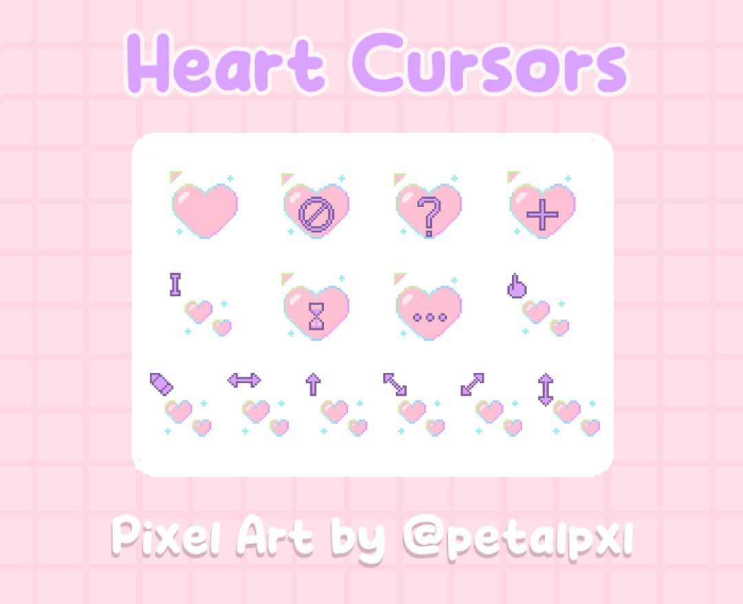 14 Cute Animated Mouse Cursors (windows Only) - Pink Heart Cursor Pack ...