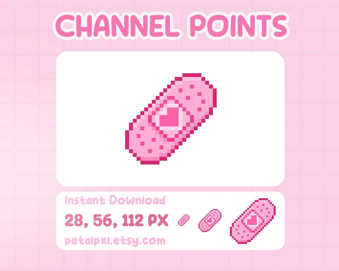 Pink Medical Bandage Channel Points Icon - Kawaii Channel Points for ...