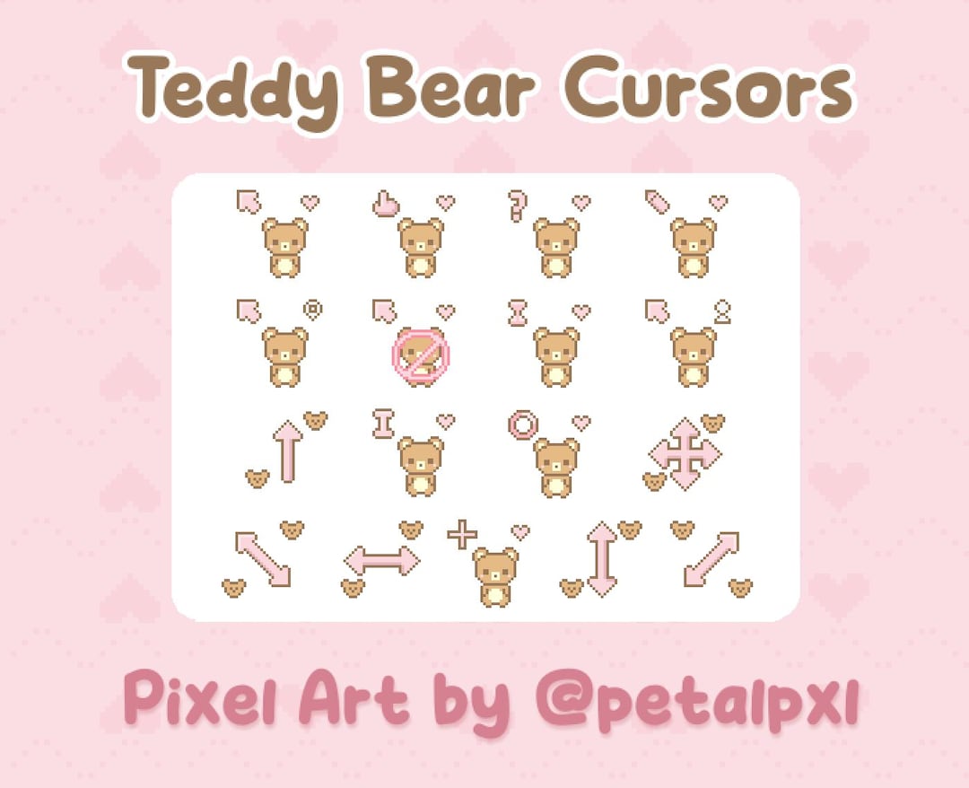 Teddy Bear Cursors for PC - Windows Only - Cute Cursor Pack - Cute ...