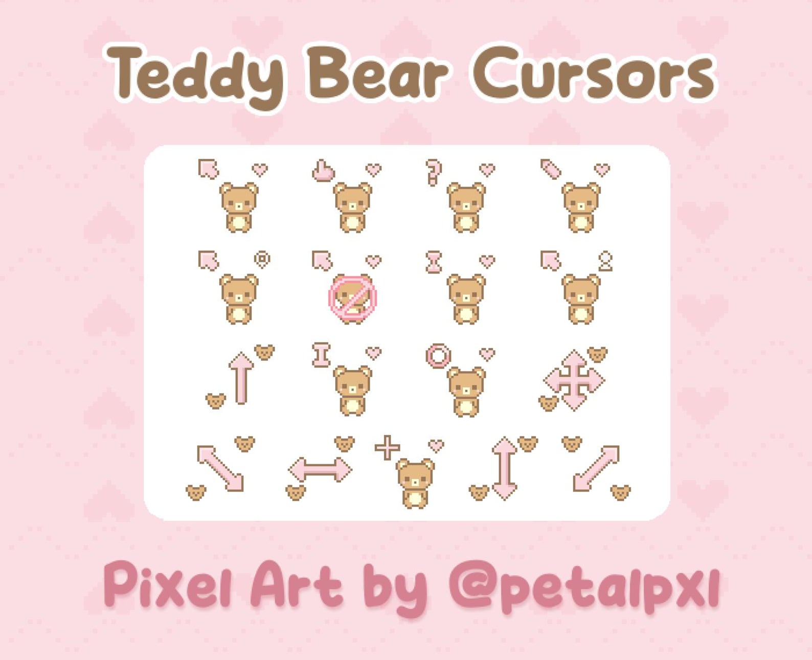 Teddy Bear Cursors for PC - Windows Only - Cute Cursor Pack - Cute ...