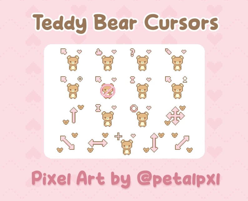 Teddy Bear Cursors for PC - Windows Only - Cute Cursor Pack - Cute ...