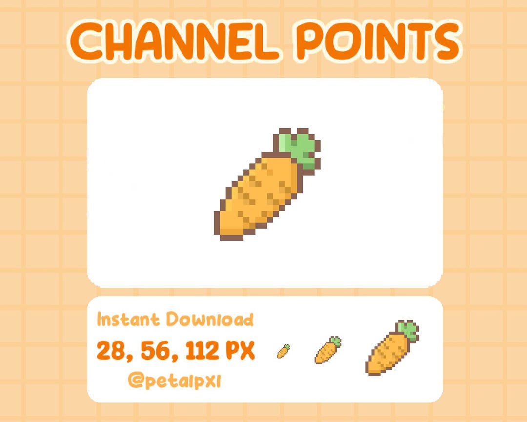 Carrot Channel Points Icon for Twitch - Cute Twitch Emotes - Cute Pixel ...