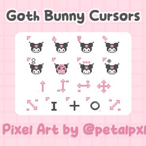 17 Cute Goth Bunny Cursors for PC - Windows Only - Cute Mouse Cursors ...