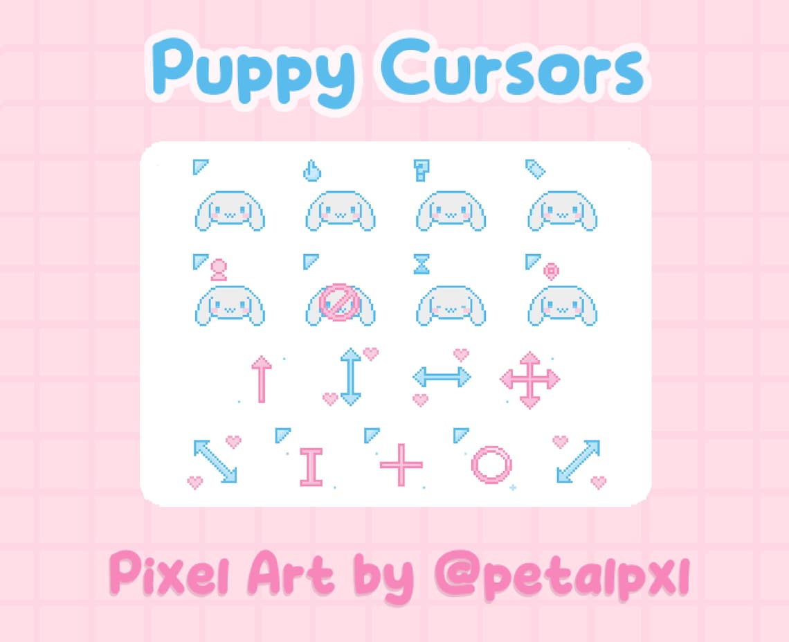 17 Animated Puppy Cursors for PC - Windows Only - Custom Pink Mouse ...
