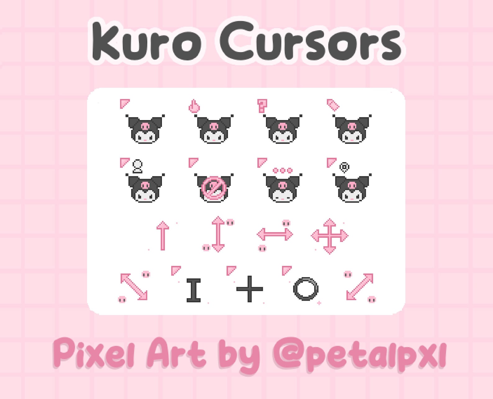 17 Kuro Cursors for PC - Windows Only - Cute Mouse Pointers - Kawaii Pixel Art Cursor Pack ...