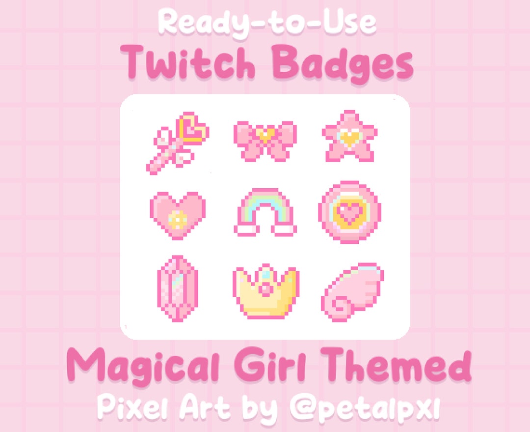 Magical Girl Twitch Badges - Cute Pixel Art Sub/bit Badges - Kawaii ...
