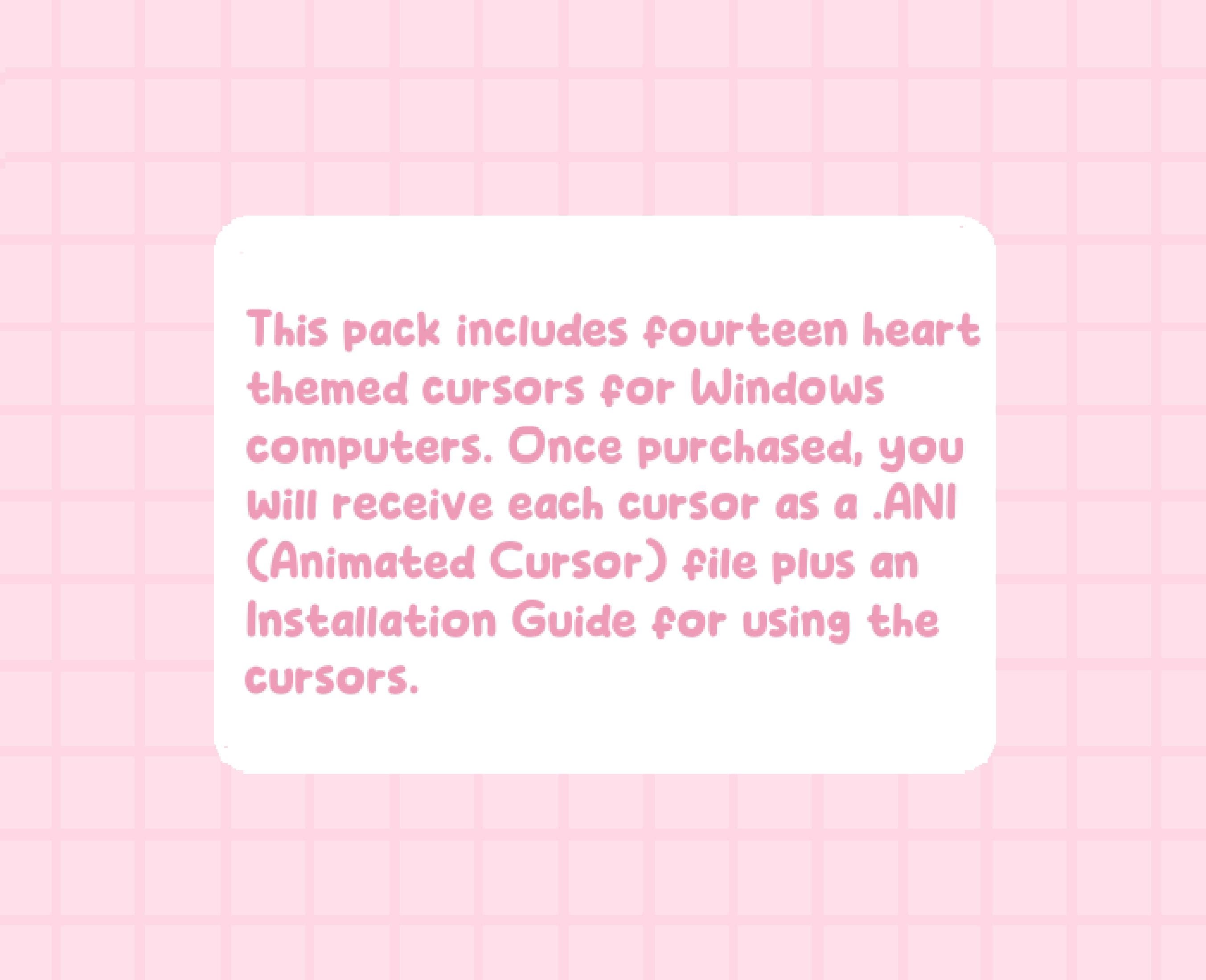 14 Cute Animated Mouse Cursors windows Only Pink Heart Cursor Pack Cute ...