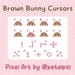 Brown Bunny Cursors for PC - Windows Only - Cute Pixel Art Cursor Pack ...