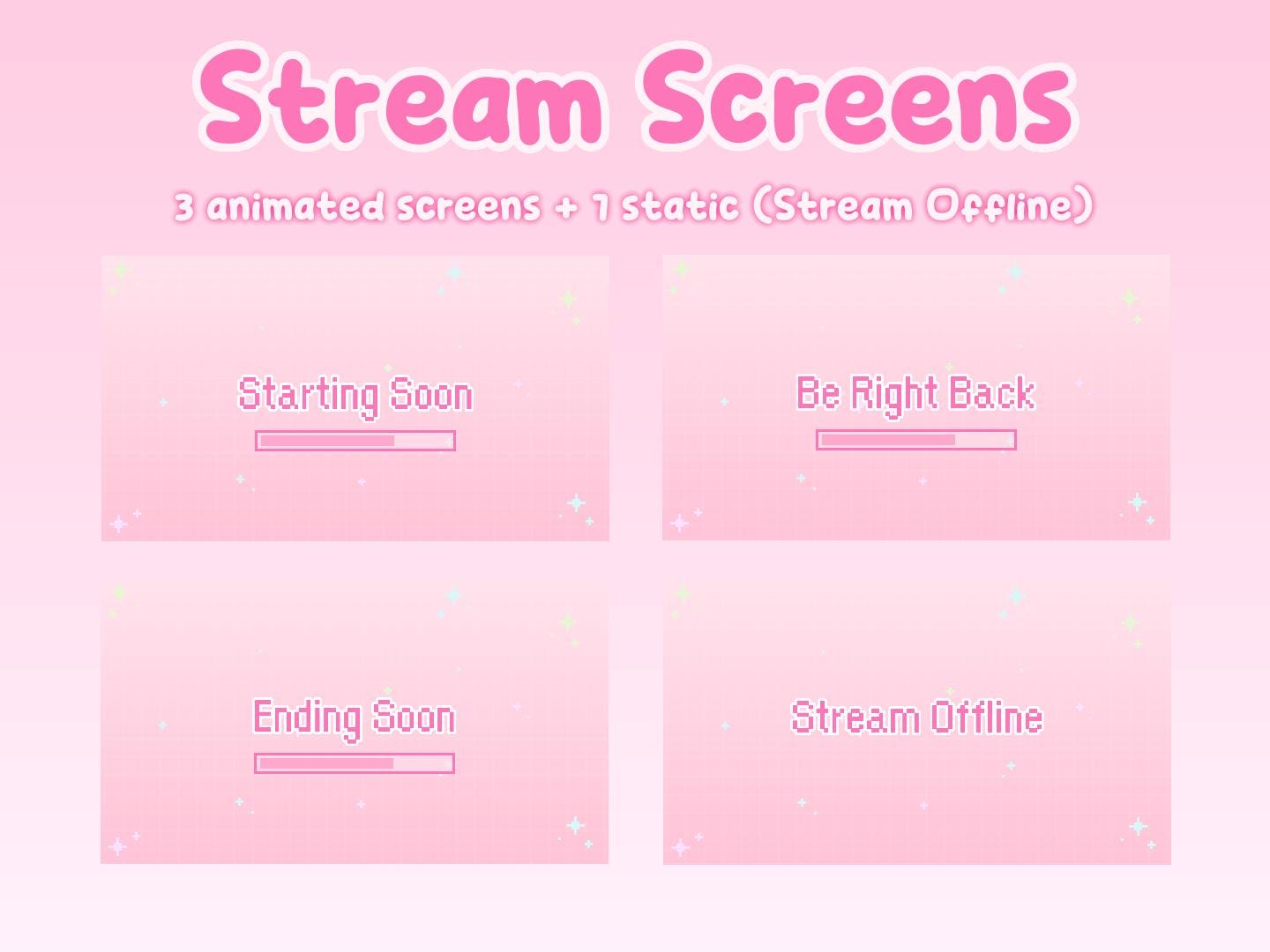 Magical Girl Stream Overlay Pack for Twitch - Cute Pixel Art Stream ...