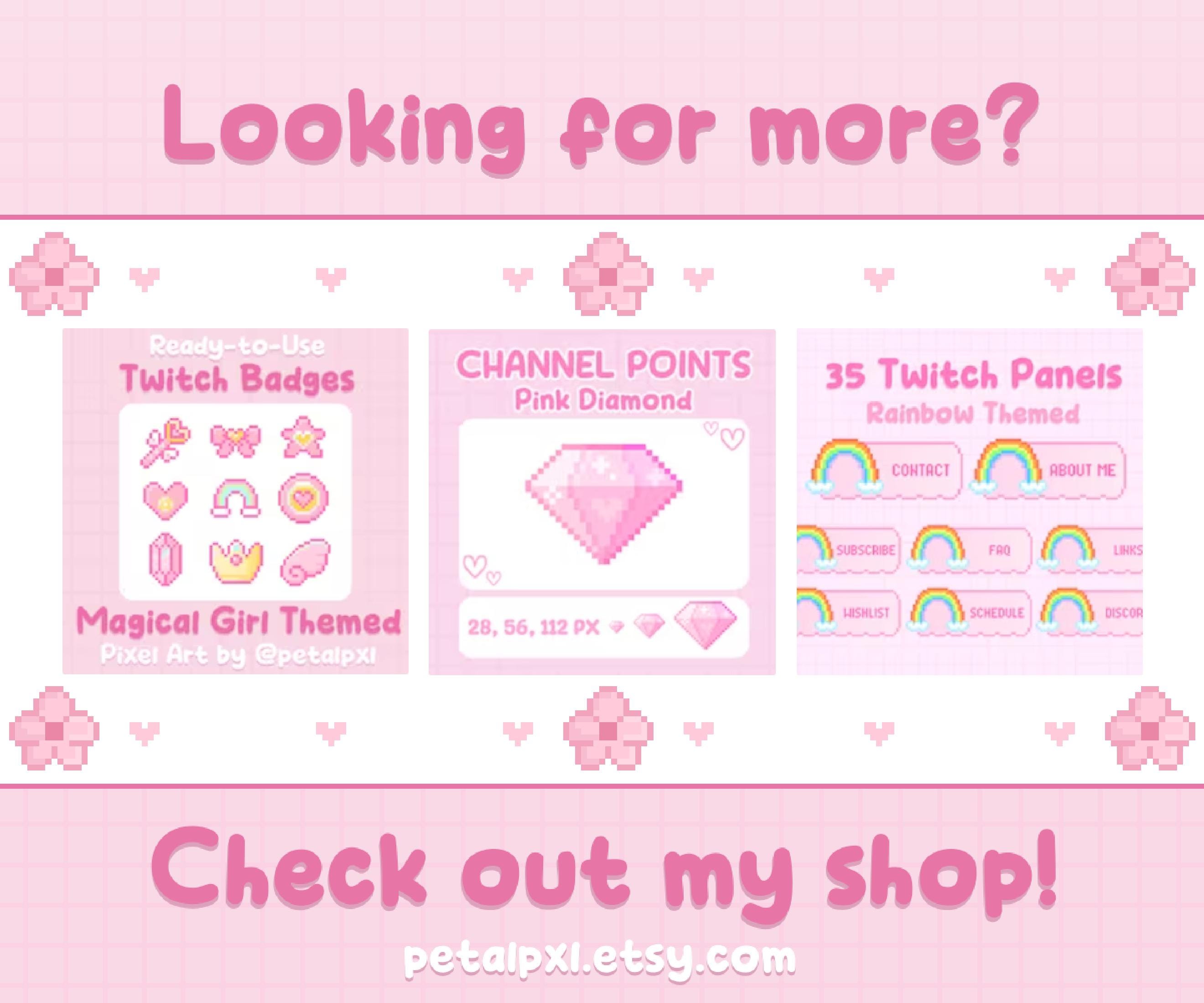 Pink Diamond Channel Points - Pixel Icon for Twitch - Kawaii Pixel Art ...