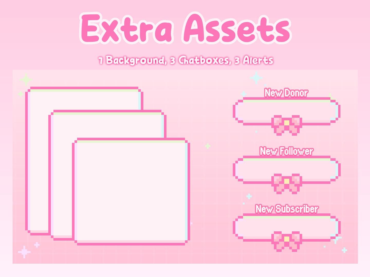 Magical Girl Stream Overlay Pack for Twitch - Cute Pixel Art Stream ...