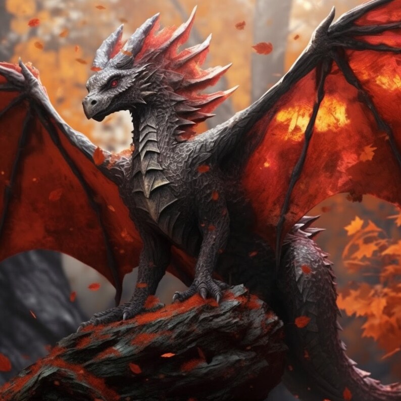 Ashen Dragon Custodians of Rebirth and Renewal / Spirit - Etsy