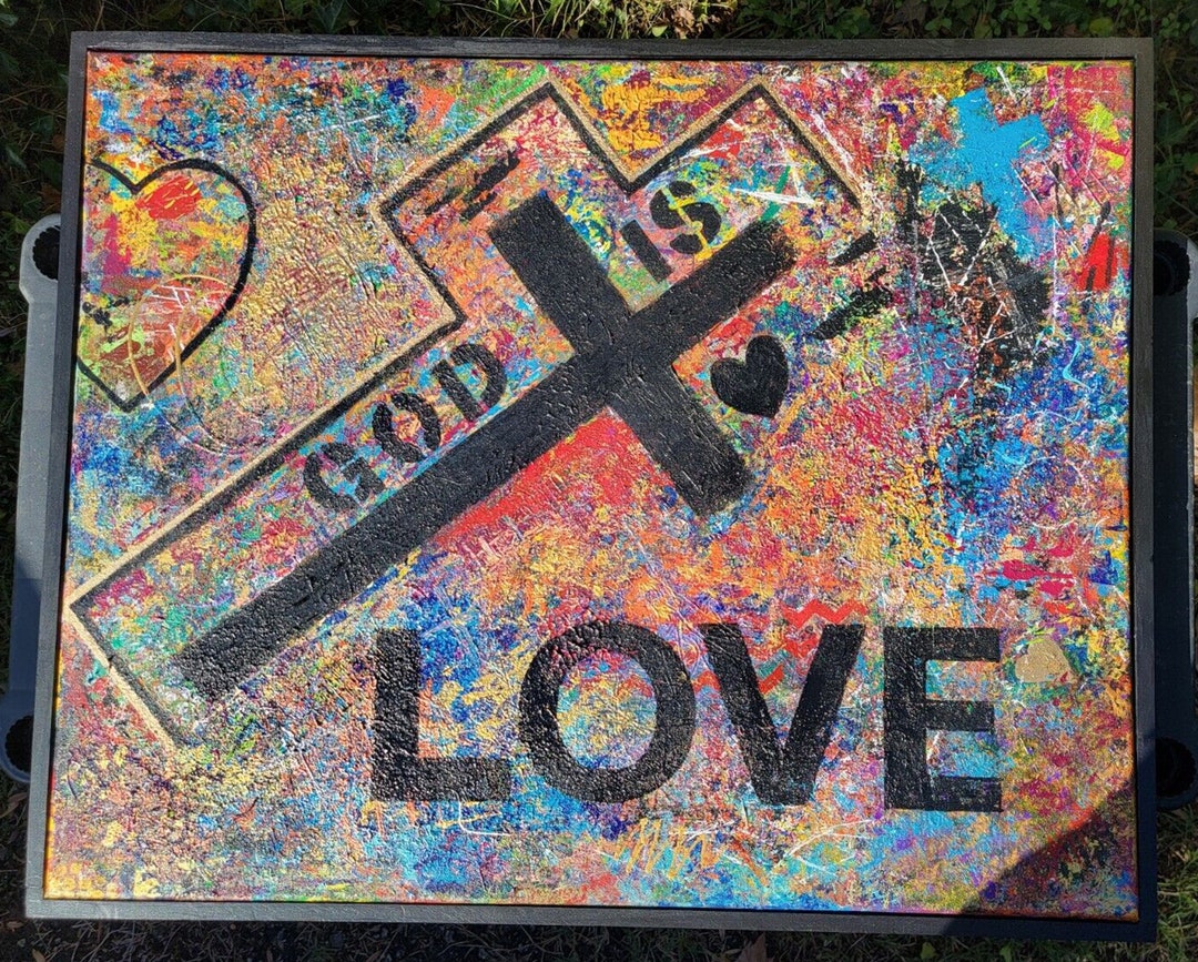 God is LOVE Acrylic Canvas Painting Abstract Original 30x24 by GAYNA - Etsy