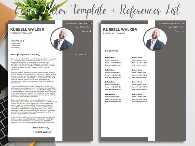 Creative Cv/resume Template + Cover Letter and References List in A4 ...