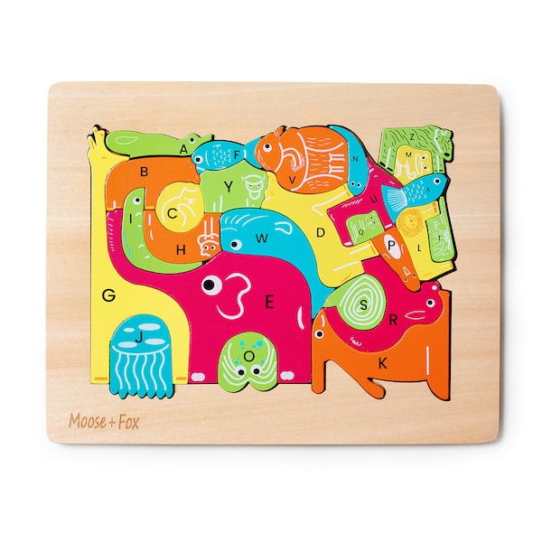 Abc Animal Puzzle - Etsy
