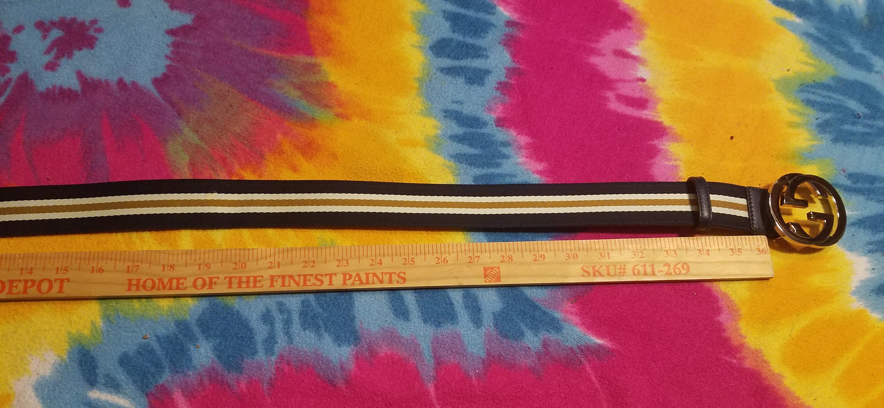 Gucci Silver GG Small Blue Stripe Belt Wide Style - Etsy