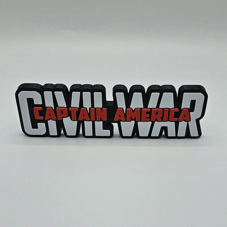 3D Printed Captain America Logo Civil War Stand - Marvel Comic Display ...