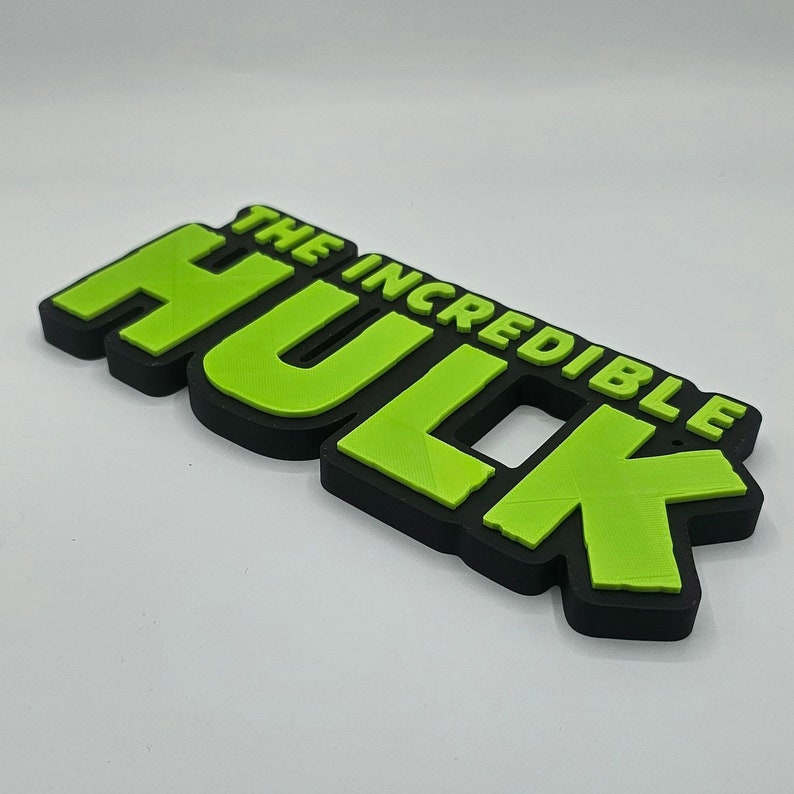 3D Printed the Incredible Hulk Iconic Logo Stand Ultimate Marvel Comic ...