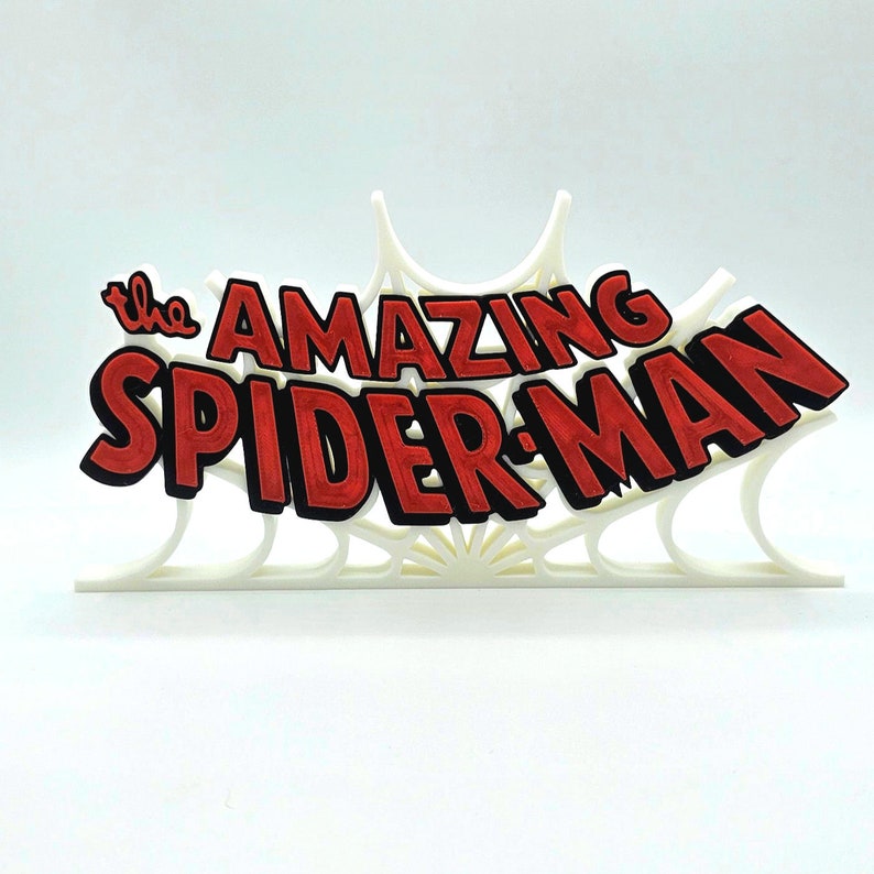 3D Printed the Amazing Spider-man Iconic Logo Stand Ultimate 3d-printed ...