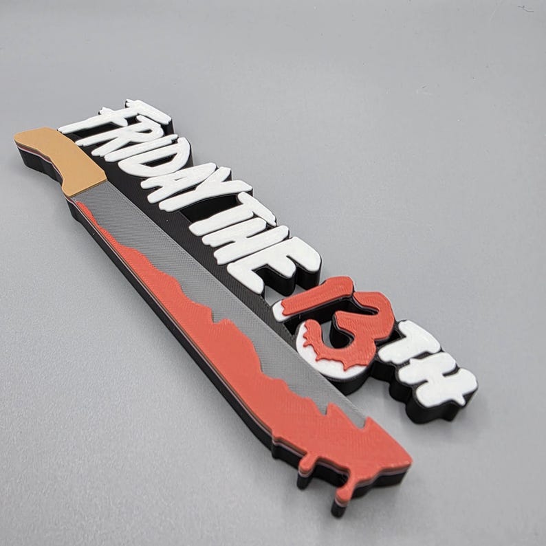 3D Printed Friday the 13th Machete Logo - Horror Movie Display - Etsy ...