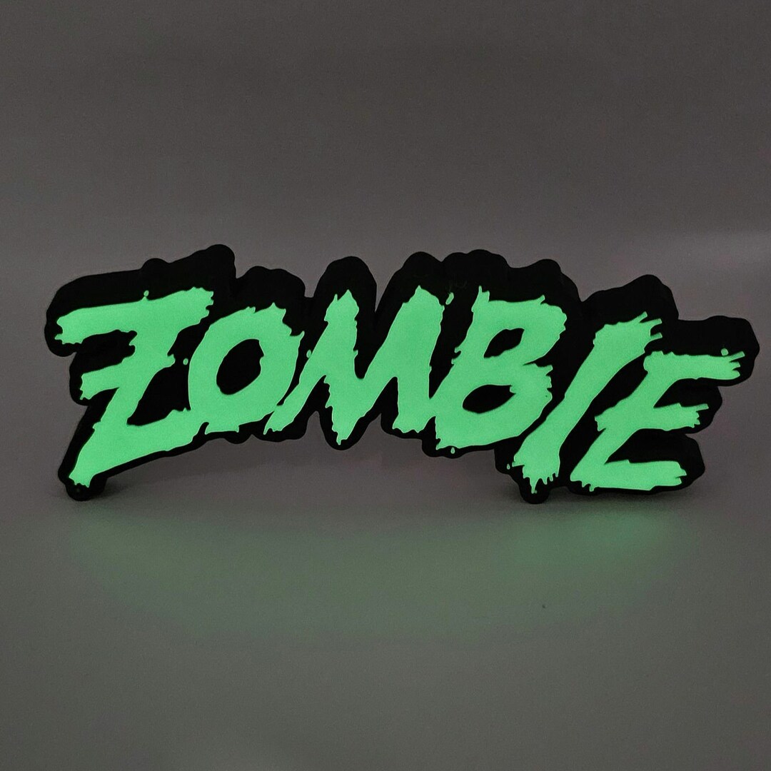 3D Printed Glow-in-the-dark Zombie Logo: Horror Movie Shelf Decor - Etsy