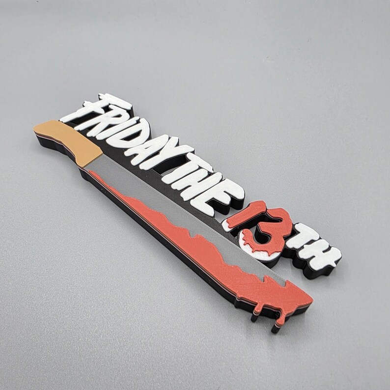 3D Printed Friday the 13th Machete Logo - Horror Movie Display - Etsy ...