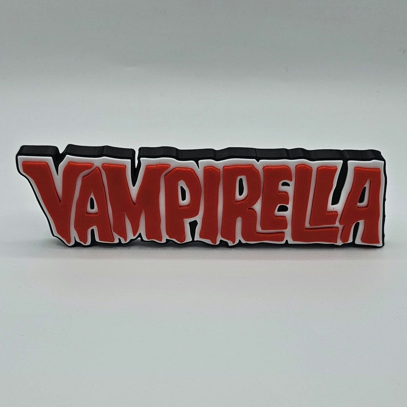 3D Printed Vampirella Comic Logo Stand Shelf Display Ultimate Horror ...