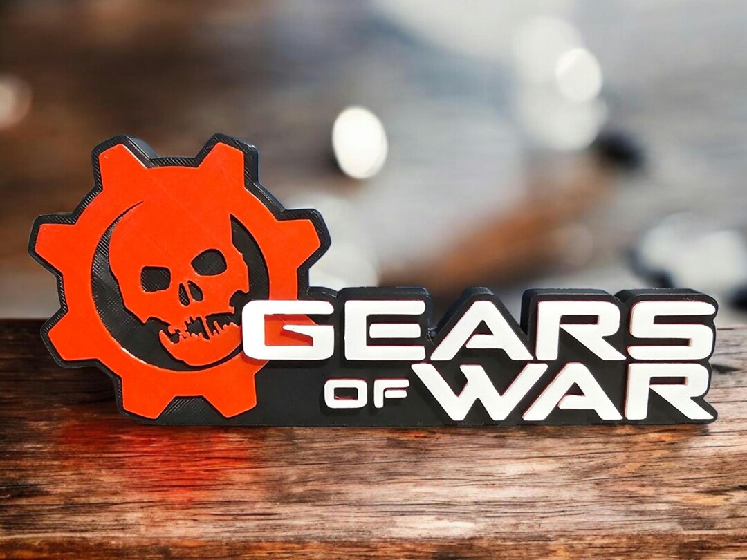 Gears of War Game Logo Stand 3D Printed Shelf Display Ultimate 3d ...