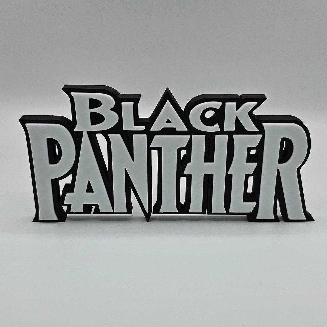 Black Panther 3D Logo Stand | Marvel Comic Shelf Display | Ultimate 3d ...