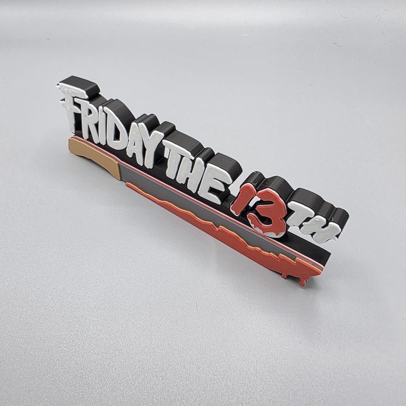 3D Printed Friday the 13th Machete Logo - Horror Movie Display - Etsy ...