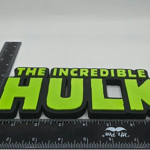 3D Printed the Incredible Hulk Logo Stand Marvel Comic Shelf Display ...