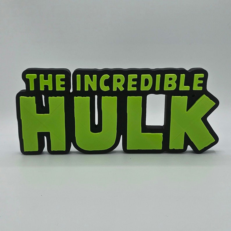 3D Printed the Incredible Hulk Logo Stand Marvel Comic Shelf Display ...