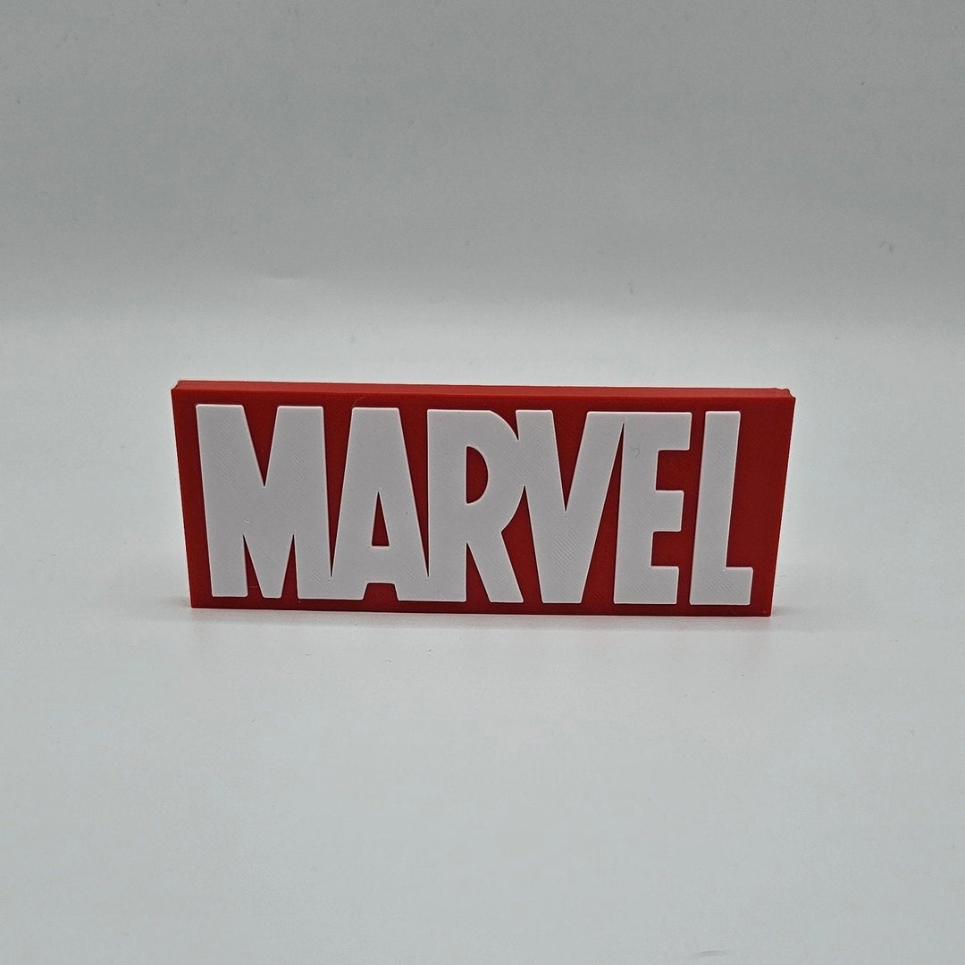 3D Printed Marvel Iconic Logo Stand Shelf Display Ultimate 3d-printed ...