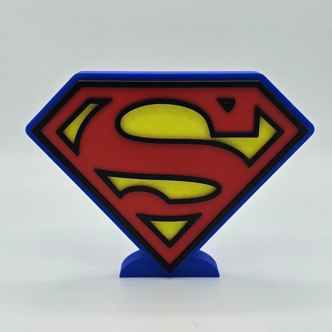 3D Printed Superman Logo Stand DC Comics Shelf Display Ultimate 3d ...
