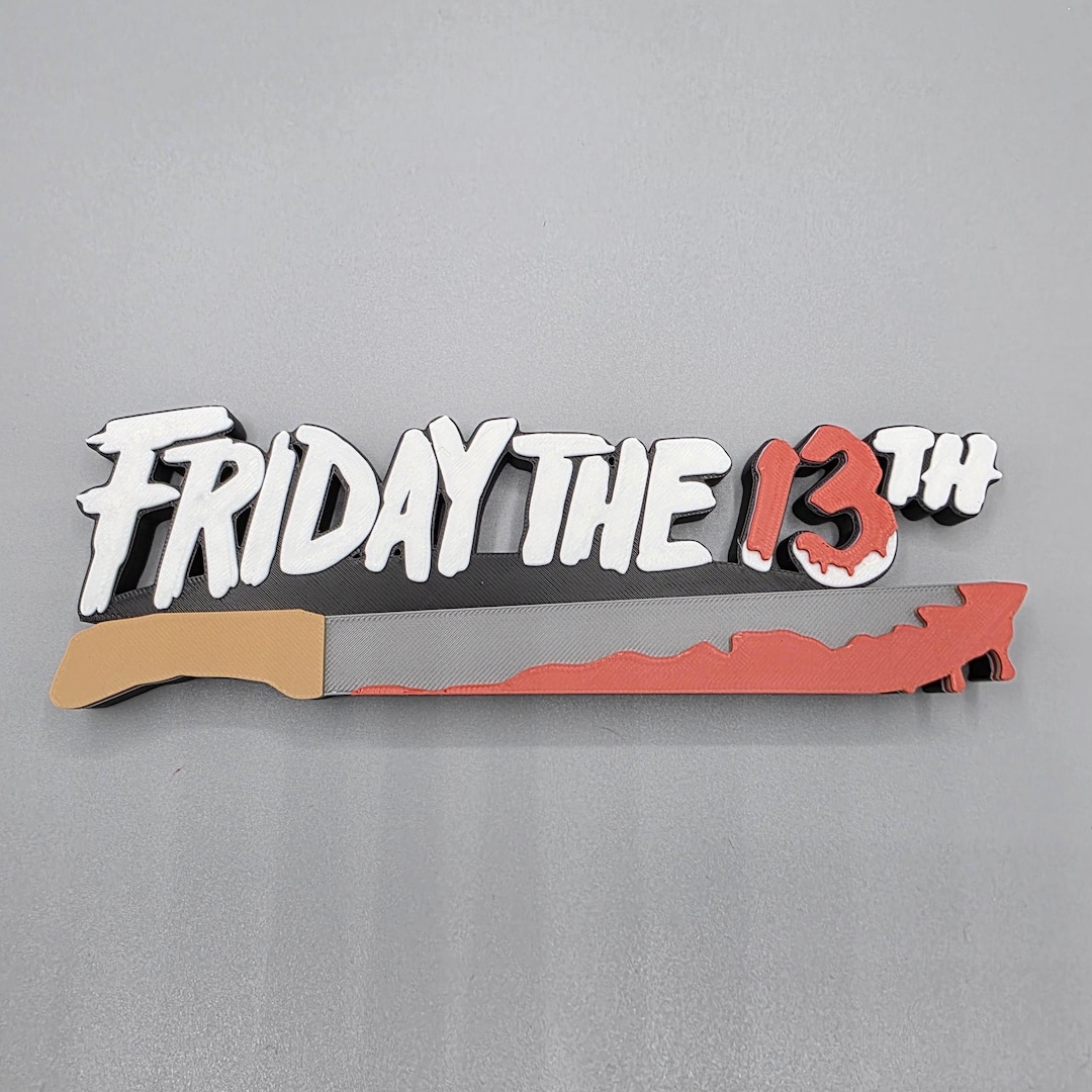Friday the 13th 3D Printed Machete Logo Stand - Ultimate Horror Movie ...