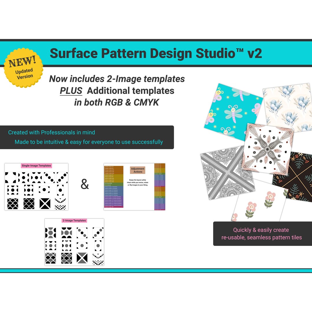 Surface Pattern Design Studio V2 - Photoshop Templates and Actions-easy ...