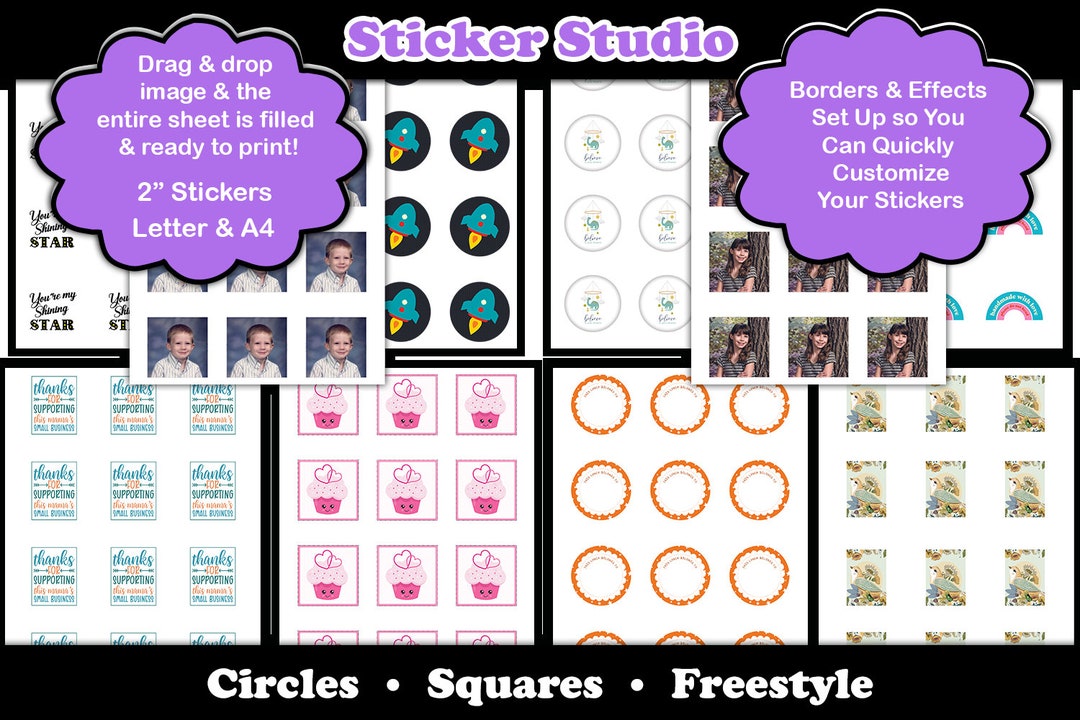 Sticker Studio - 2" Custom Sticker Maker - Create Printable Sheet ...