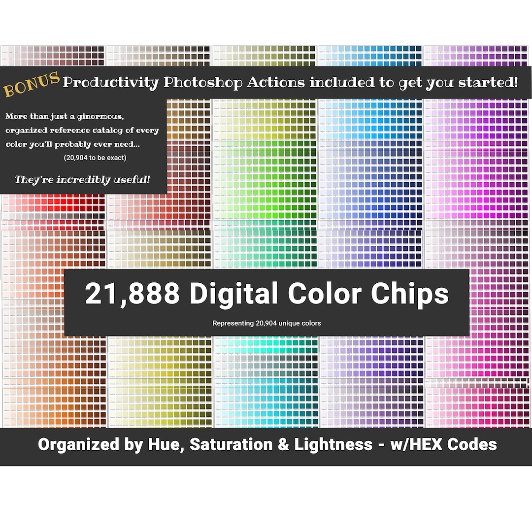 21,888 Digital Color Chips-photoshop Actions-printable Swatches-design ...