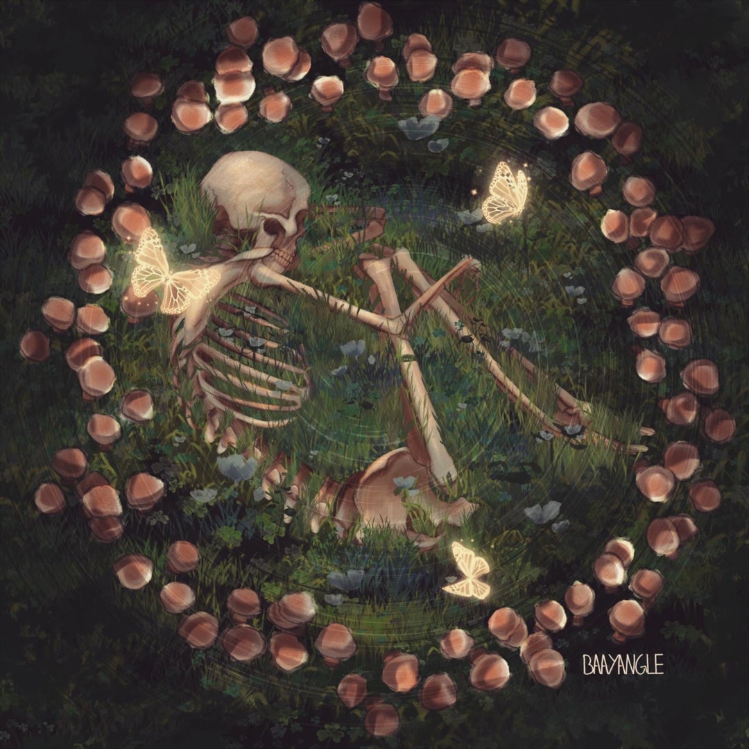 Resting Skeleton Art Print - Etsy