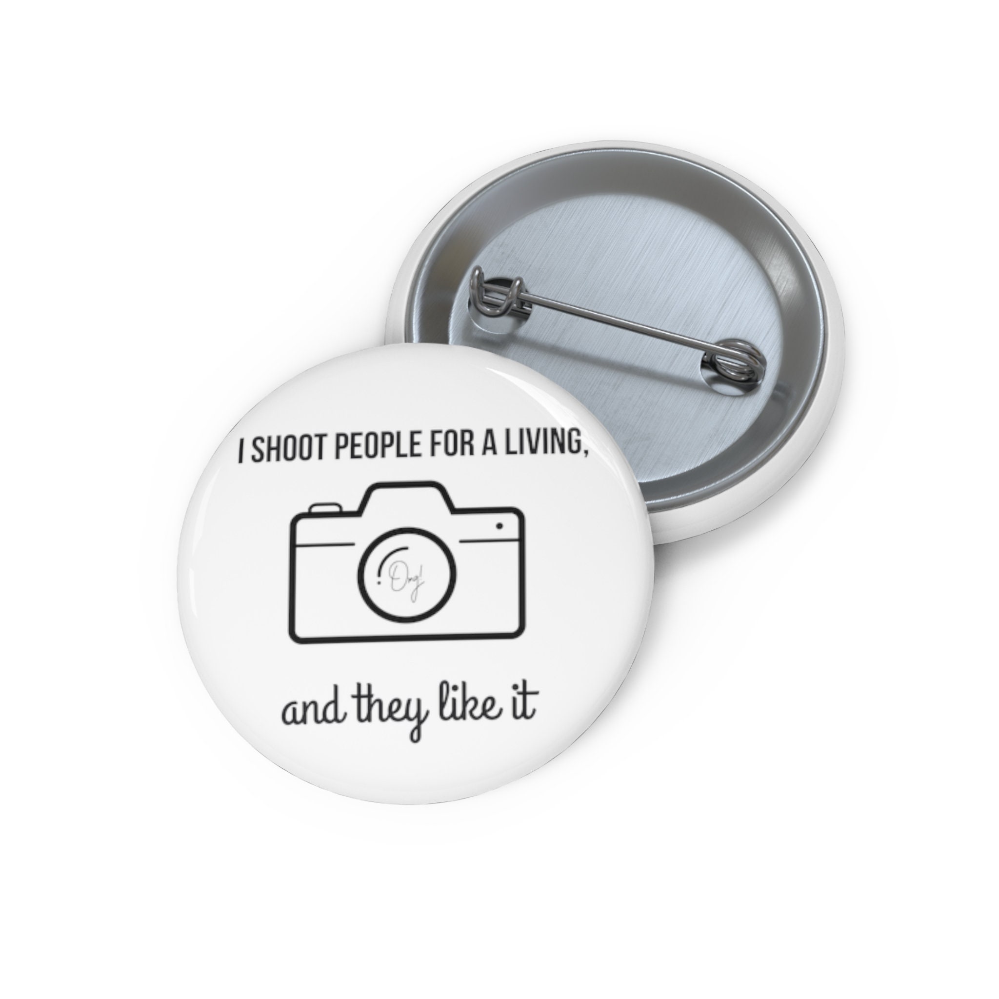 I Shoot People Pin Button Funny Photographer Pin Button for ...