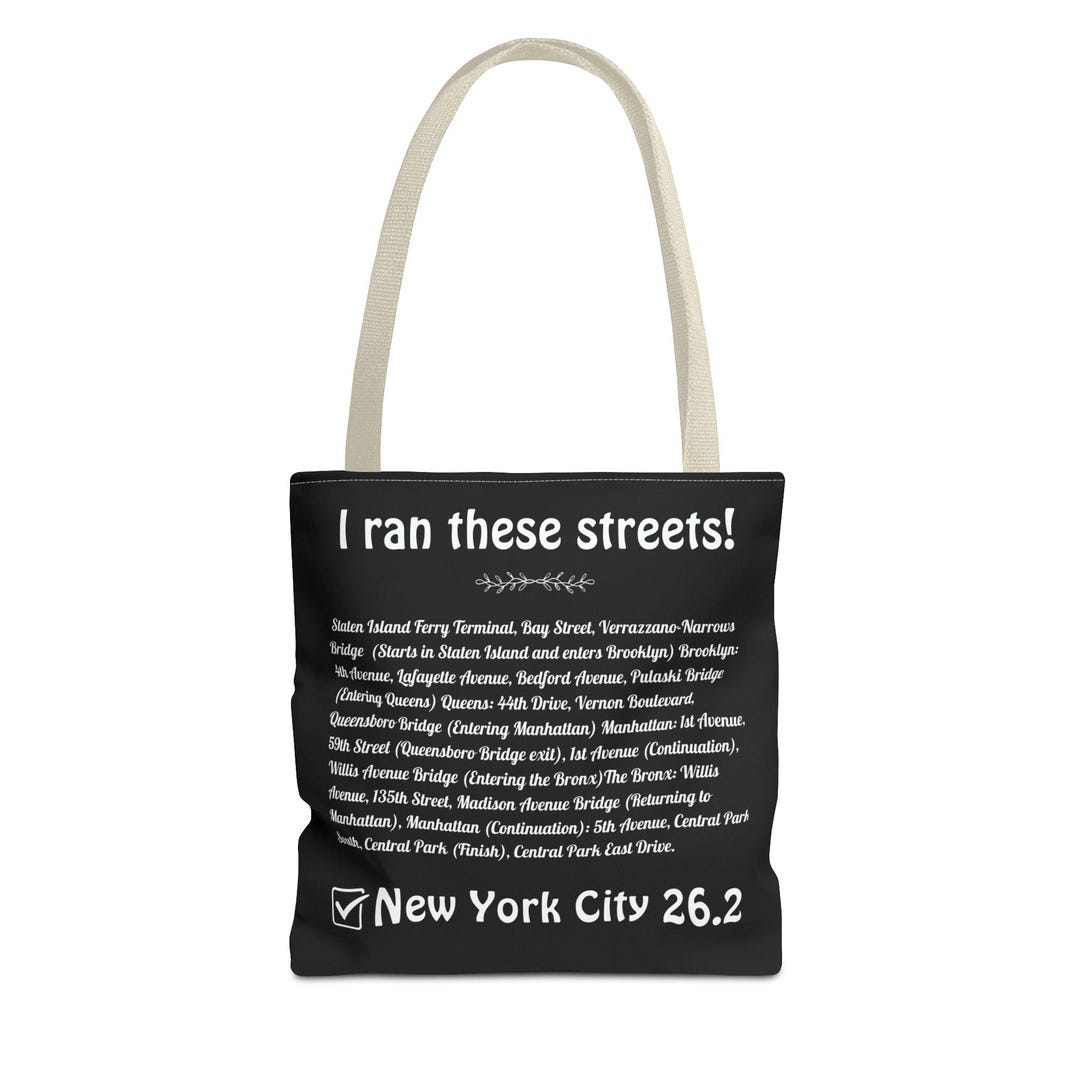 I Ran These Streets Tote Bag (AOP) for Marathon Finisher NYC Marathon ...