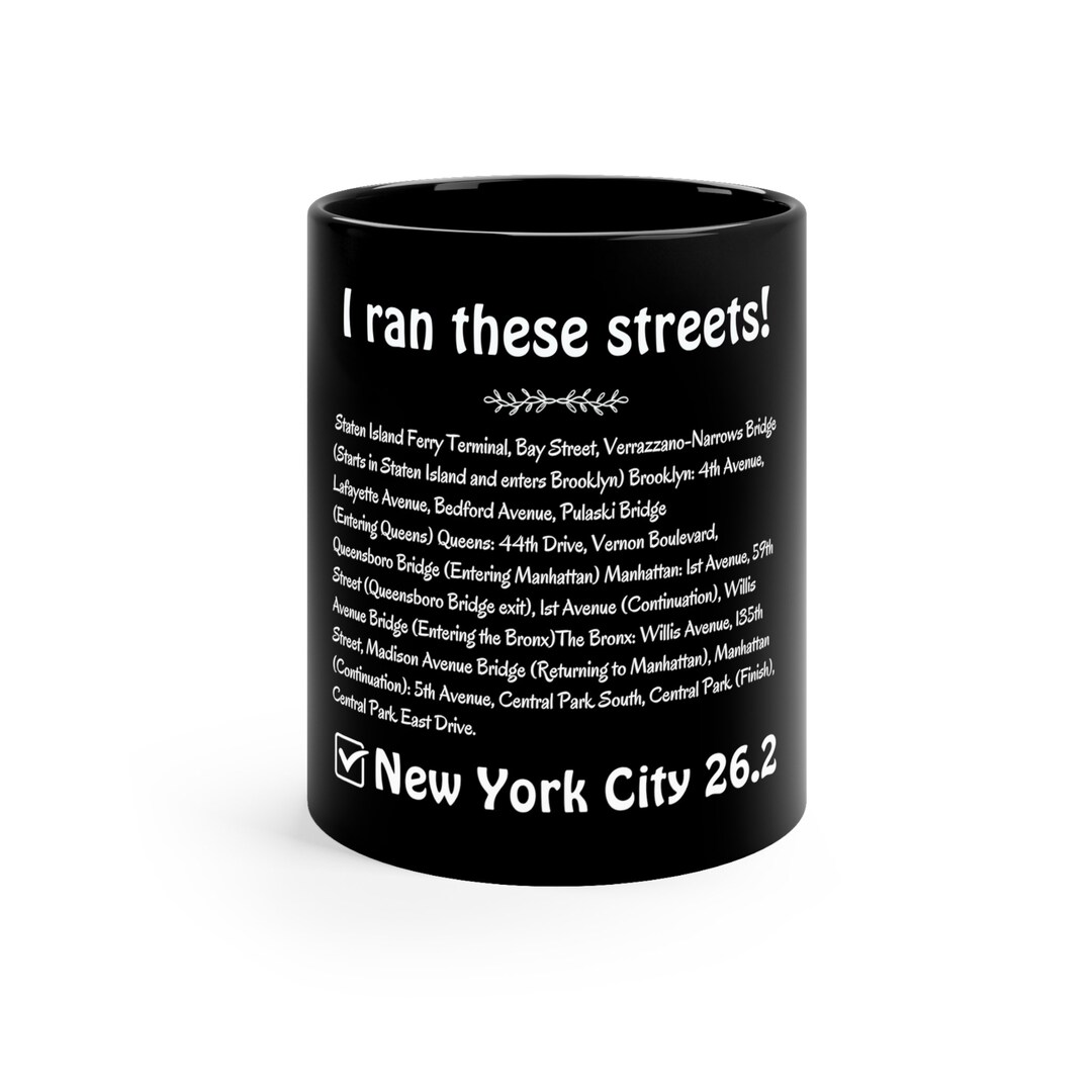 Marathon Runner Mug 11oz Black Mug Runner's Mug NYC - Etsy