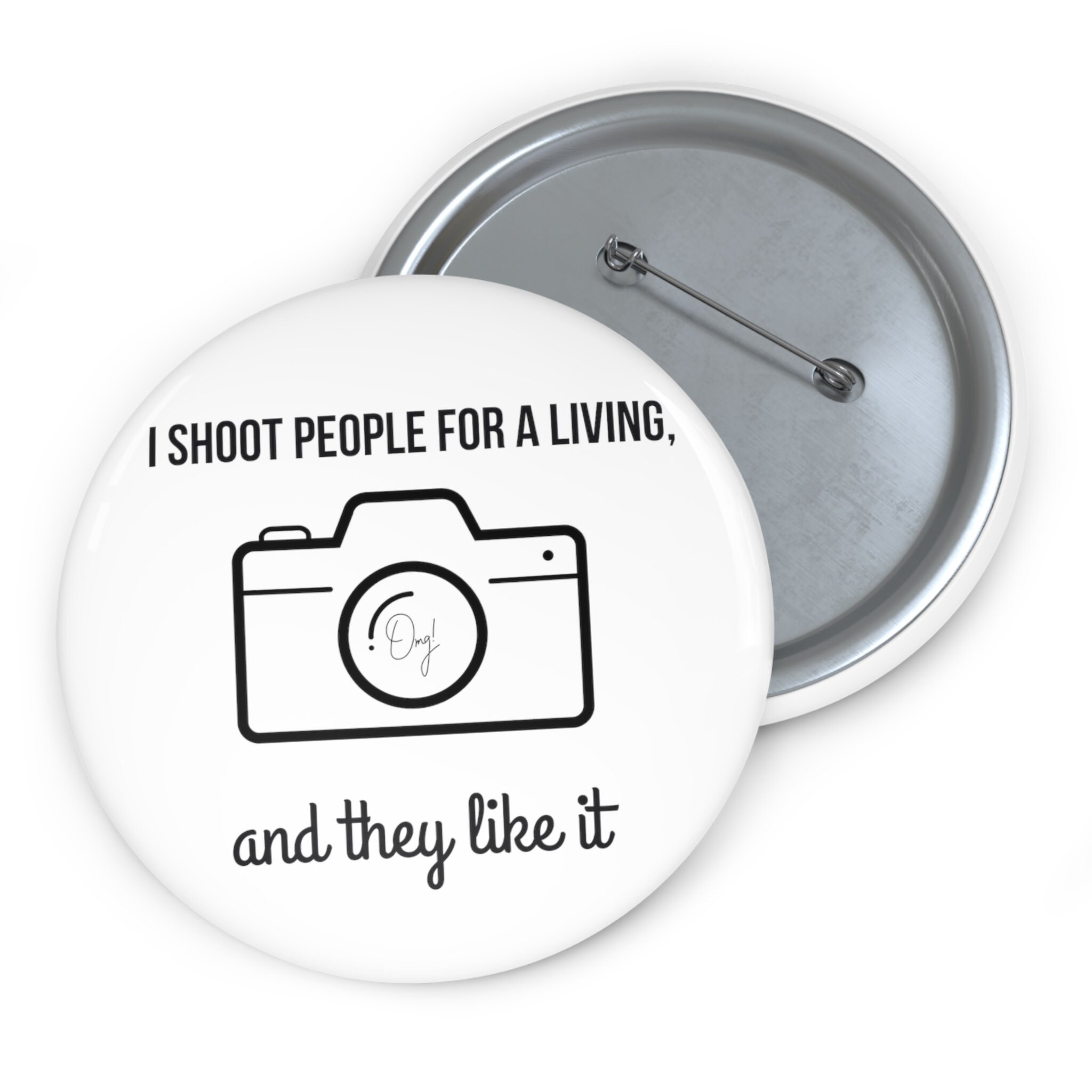 I Shoot People Pin Button Funny Photographer Pin Button for ...